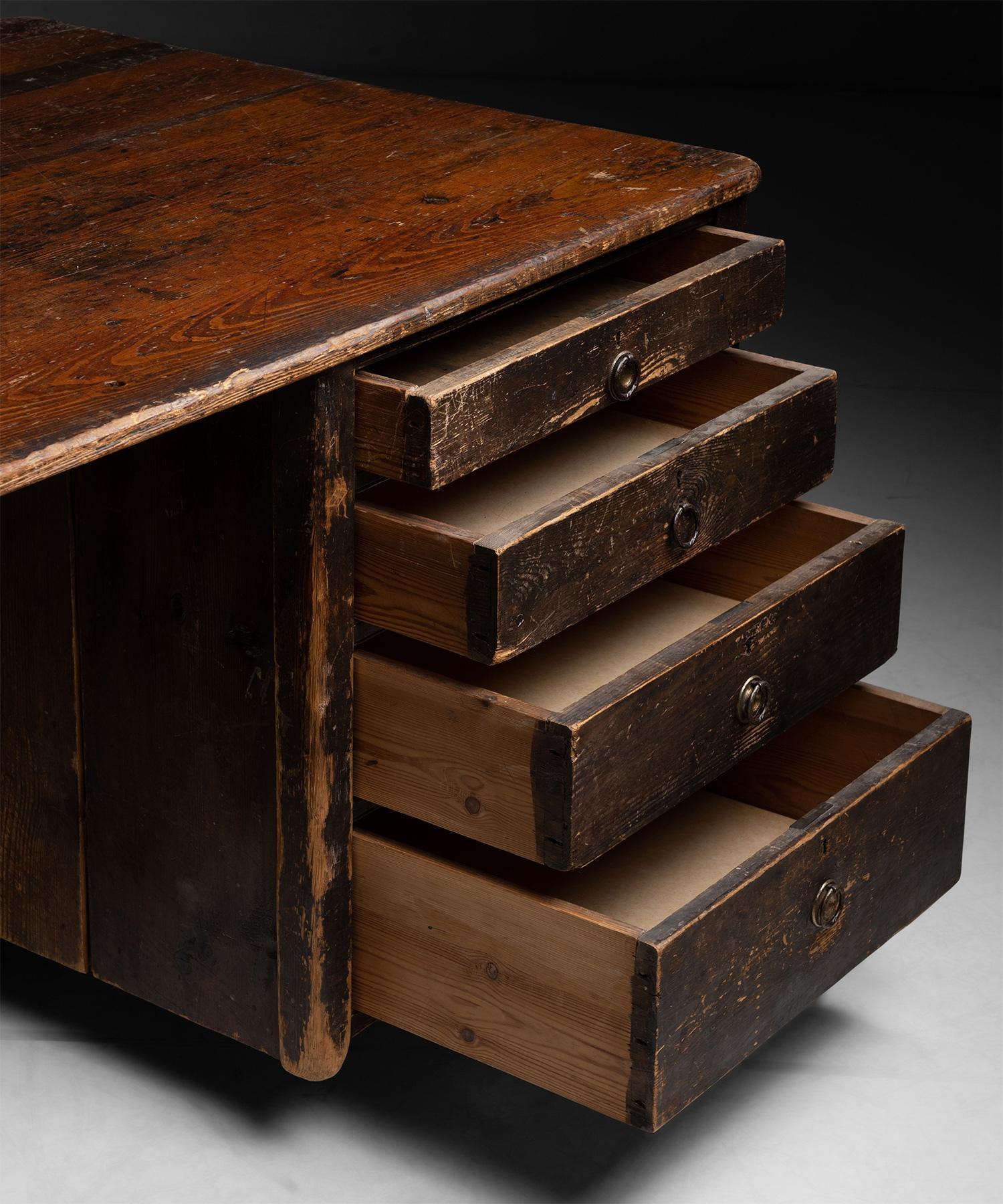 Stained Pine Desk, England, circa 1850 at 1stDibs