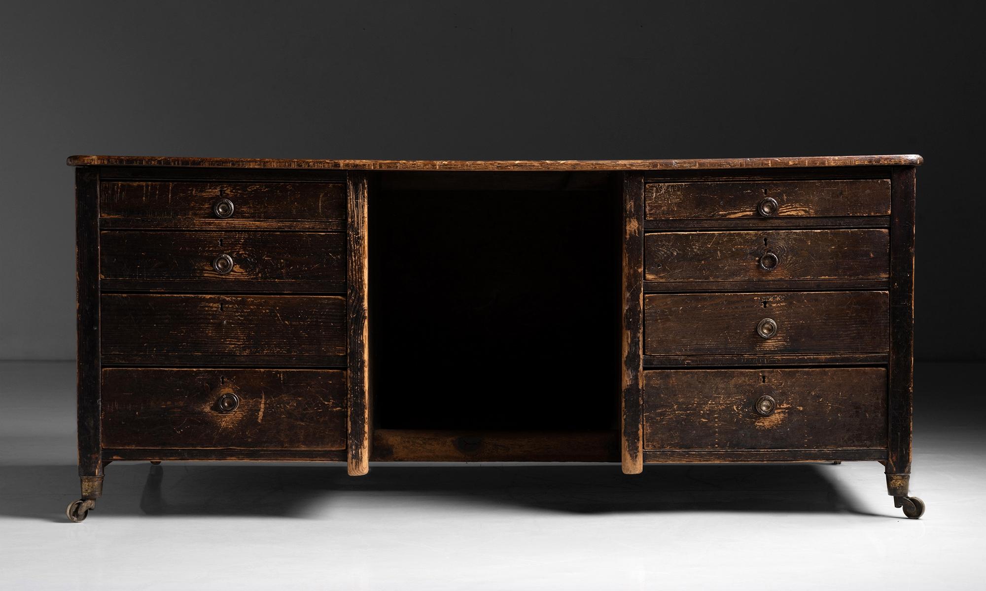 Stained Pine Desk, England, circa 1850 at 1stDibs