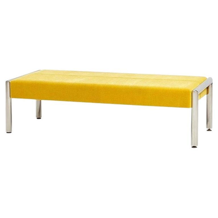 Stainless and Mohair Bench, 1970 at 1stDibs