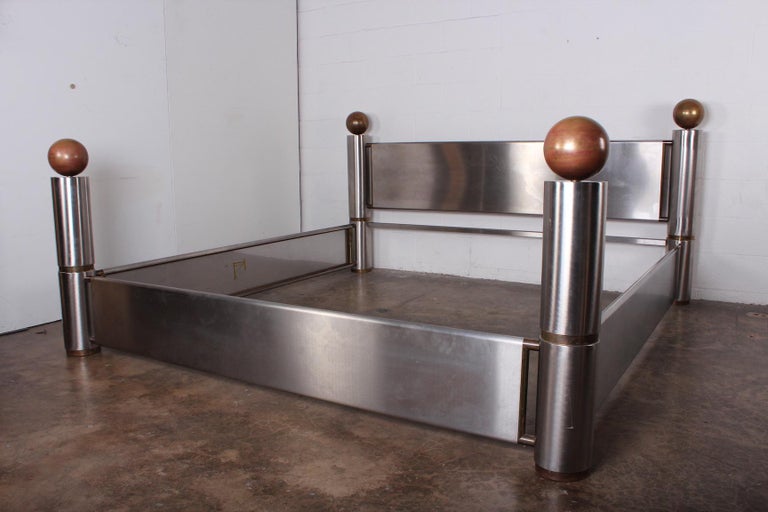 Stainless Steel and Brass Bed at 1stDibs