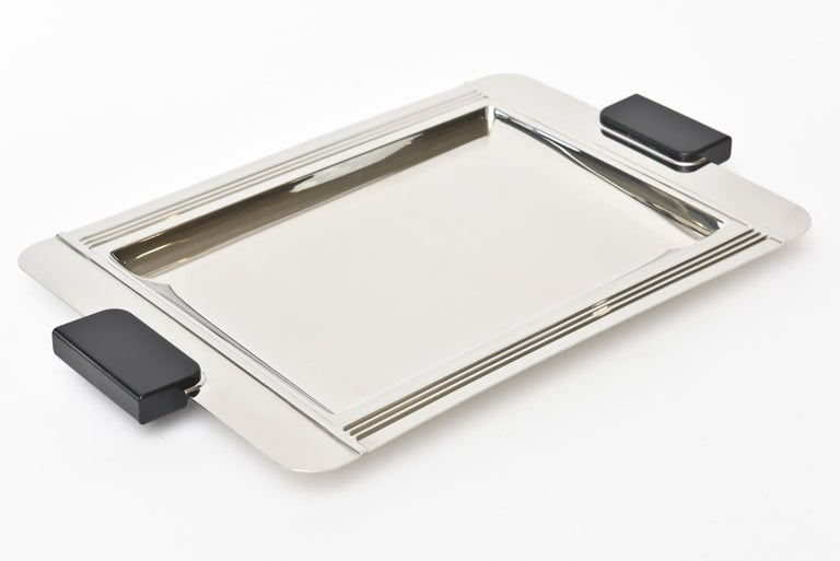 Stainless Steel and Resin Art Deco Tray Barware, French at 1stDibs