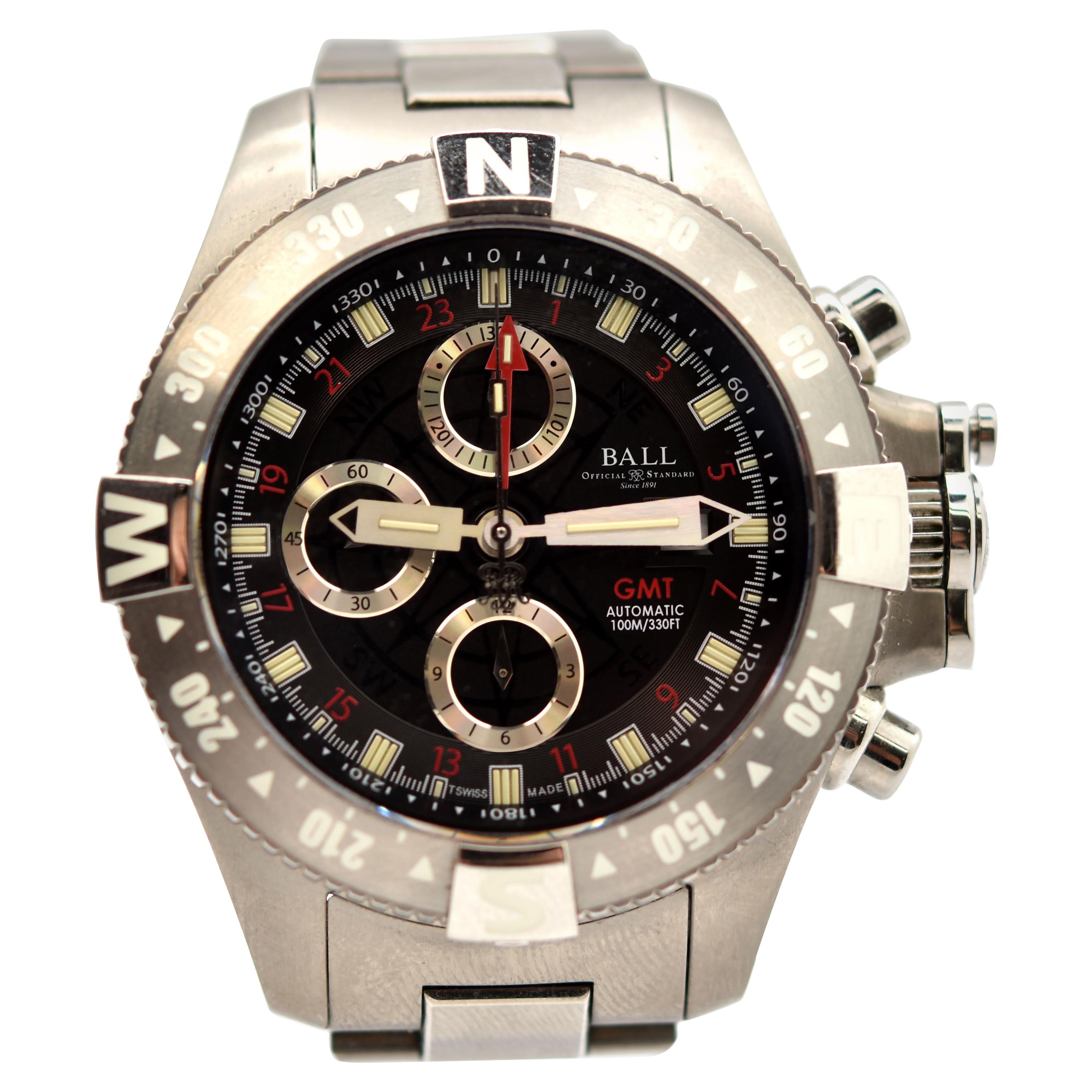 Stainless Steel Ball Engineer Hydrocarbon Spacemaster GMT Chronograph ...
