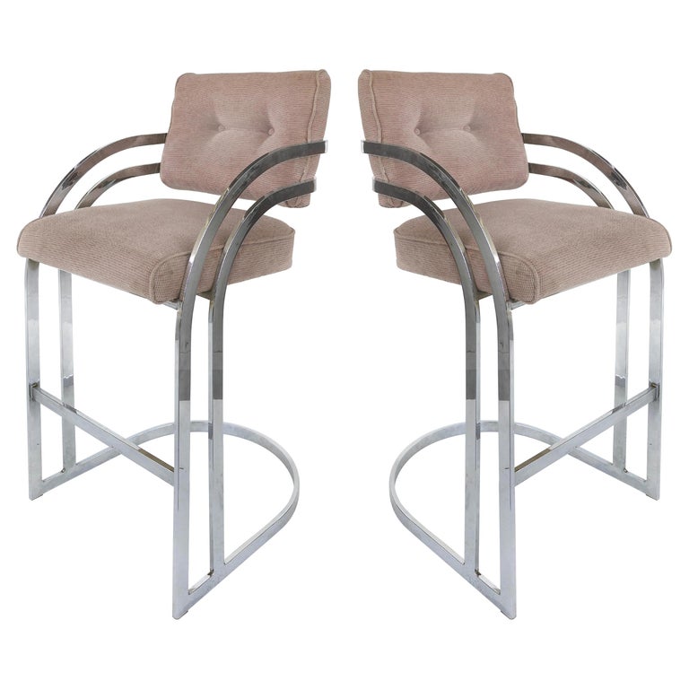 Stainless Steel Bar Stools for DIA 'Design Institute America' Pair For ...
