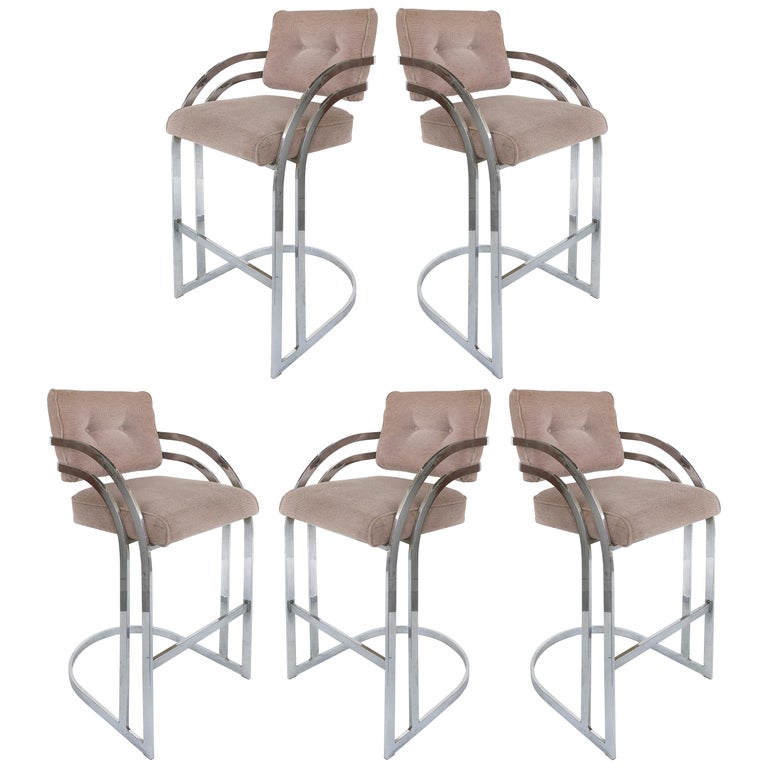 Stainless Steel Bar Stools for DIA 'Design Institute America' SET OF 3 ...