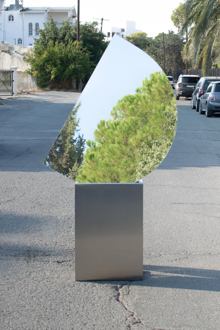 Stainless Steel Double Sided Free Standing Mirror For Sale at 1stDibs