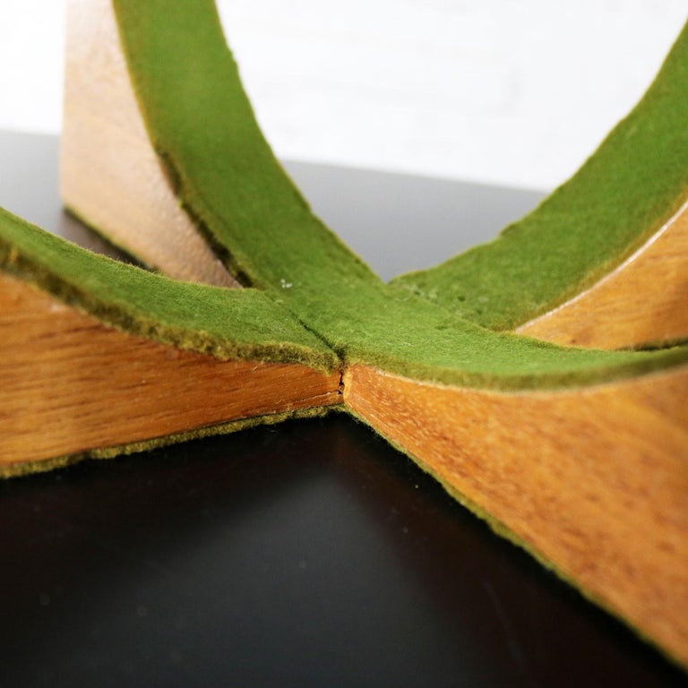 Stainless Steel Half Sphere Centerpiece Bowl on Mahogany Wood Base ...