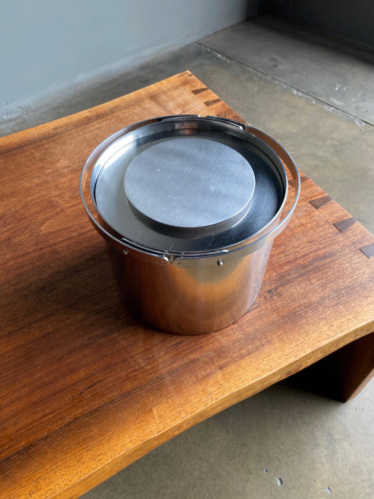 Stainless Steel Ice Bucket by Arne Jacobsen for Stelton, Denmark 1960s ...