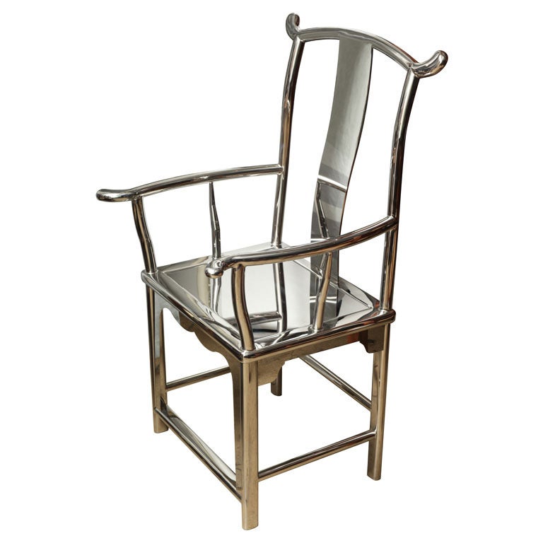 Chinese Stainless Steel Armchairs, Contemporary For Sale at 1stDibs