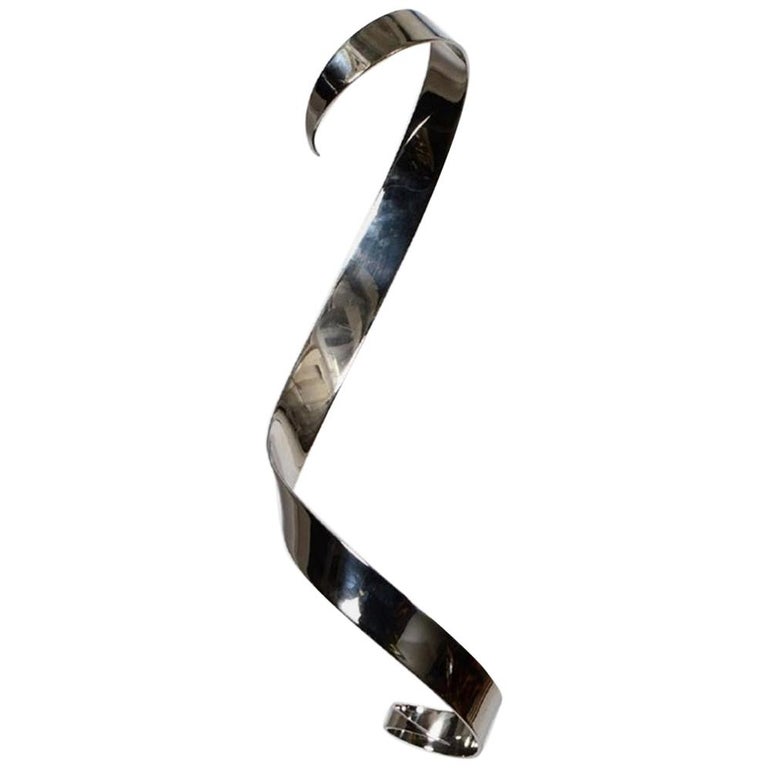 Stainless Steel "Ribbon" Sculpture by E. David Hershler For Sale at 1stDibs