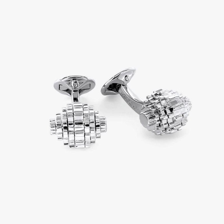 Stainless Steel Sphere Gear Cufflinks For Sale at 1stDibs