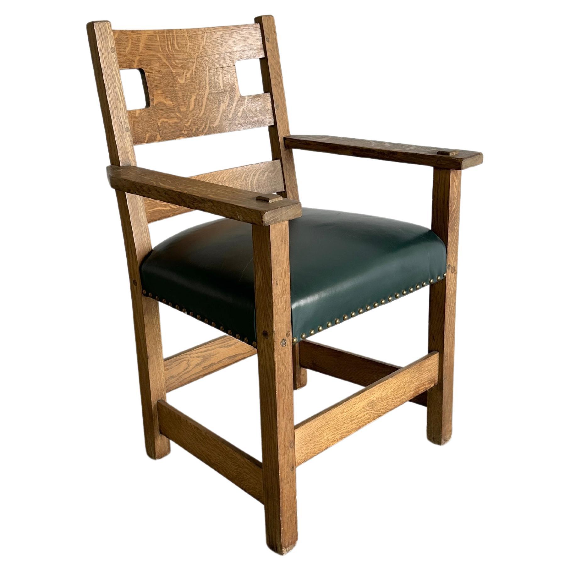 Stamped early 20th century Charles Limbert quartered oak mission ...