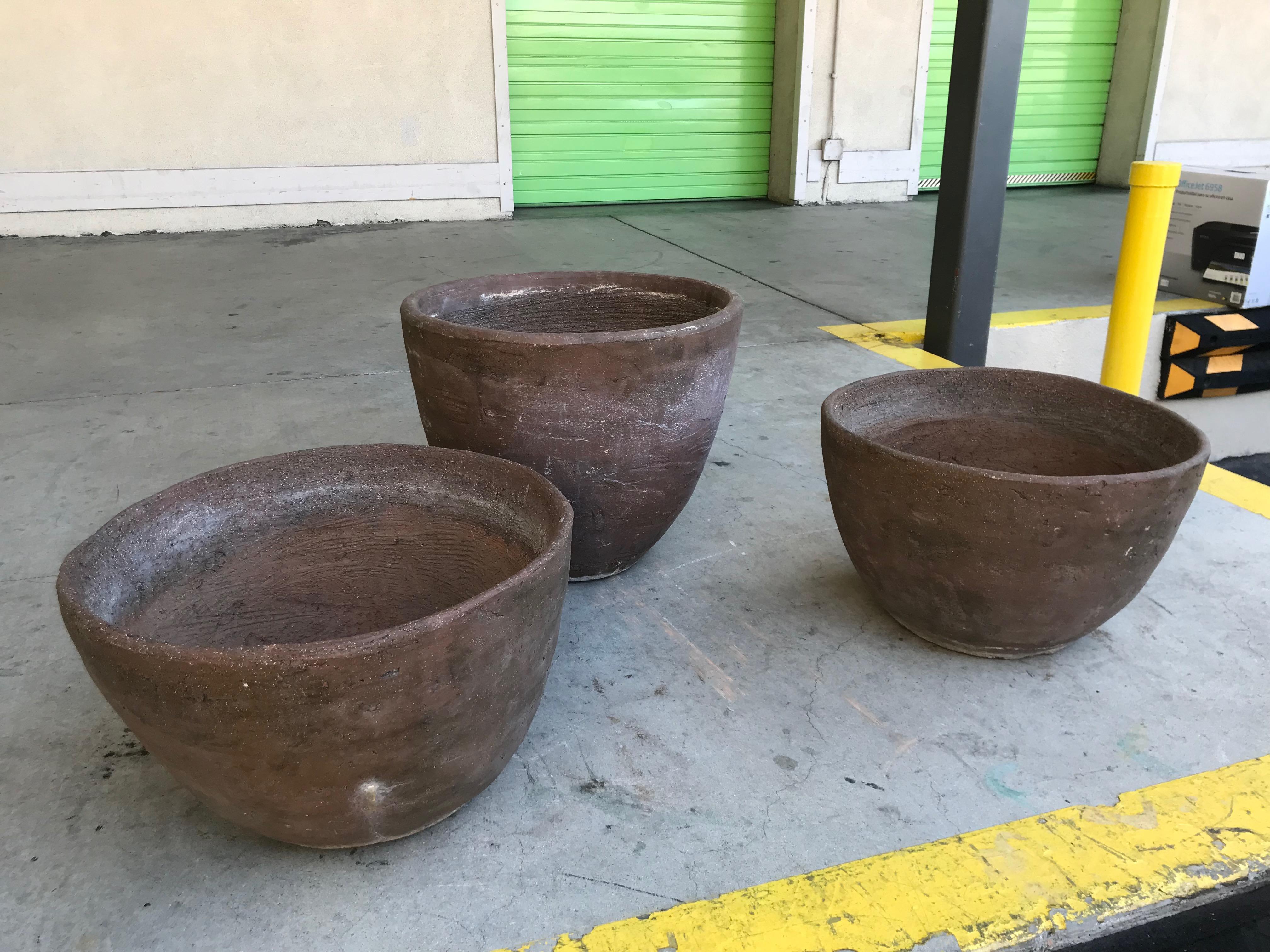 Stan Bitters Grouping of Stoneware 'Earth Texture' Planters at 1stDibs