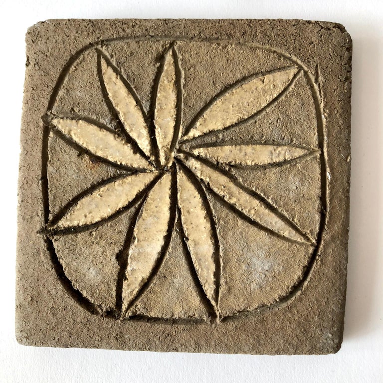 Stan Bitters Hans Sumph Ceramic Clay Sgraffito Tiles Trio For Sale at ...