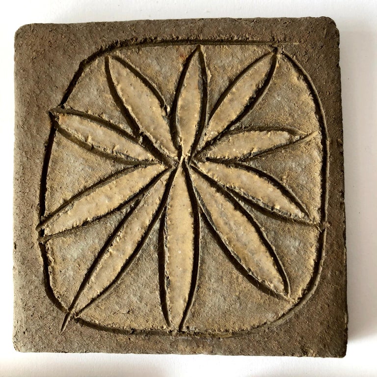 Stan Bitters Hans Sumph Ceramic Clay Sgraffito Tiles Trio For Sale at ...