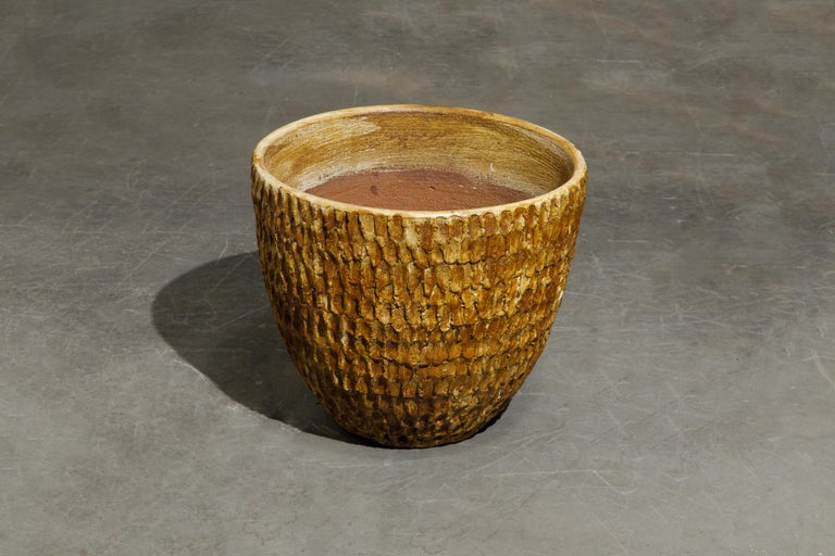 Stan Bitters Large 24" Glazed Ceramic Clay 'Thumb Pot' Planter, Signed ...