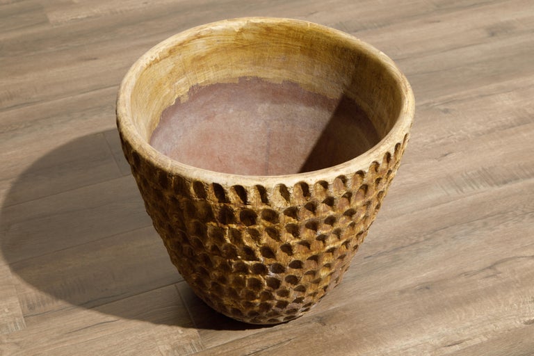 Stan Bitters Large Glazed Ceramic Clay 'Thumb Pot' Planter, Signed, c ...