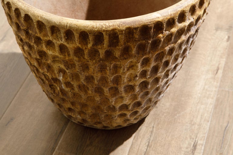 Stan Bitters Large Glazed Ceramic Clay 'Thumb Pot' Planter, Signed, c ...