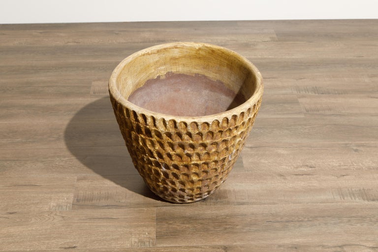 Stan Bitters Large Glazed Ceramic Clay 'Thumb Pot' Planter, Signed, c ...