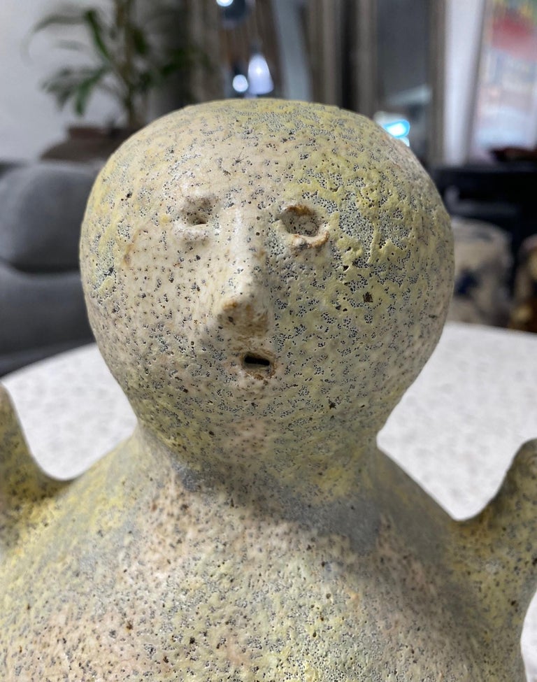 Stan Bitters Signed Large Mid-Century Modern Ceramic Pottery Haniwa ...