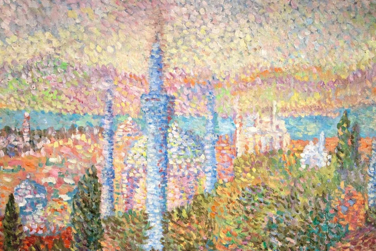Stan Reszka - Pointilliste View of Istanbul - Painting by Stan Reszka ...