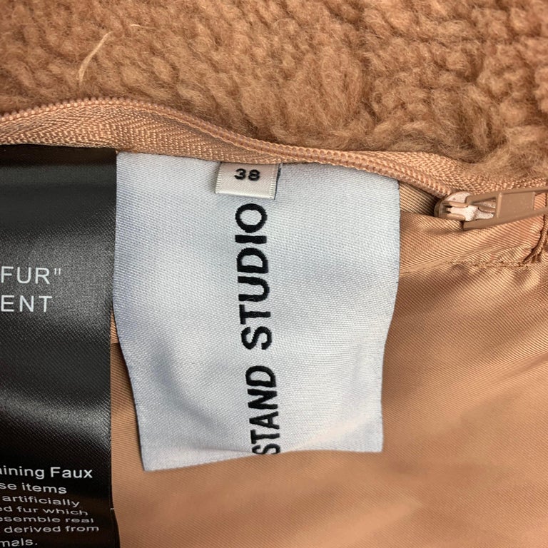 STAND STUDIO Size L Tan Faux Fur Maria Coat For Sale at 1stDibs | stand ...