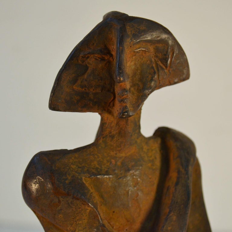 Sculpture in Bronze 'Compass', Standing Man with Brown Patina For Sale ...