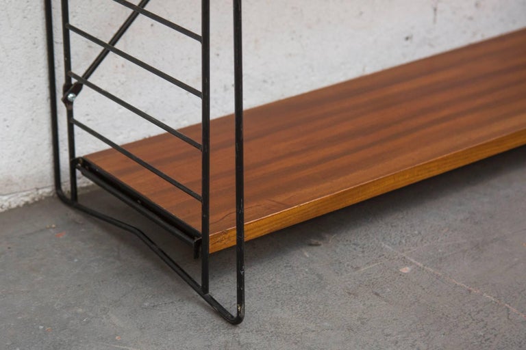 Dutch TOMADO Standing Teak and Metal Bookshelf at 1stDibs