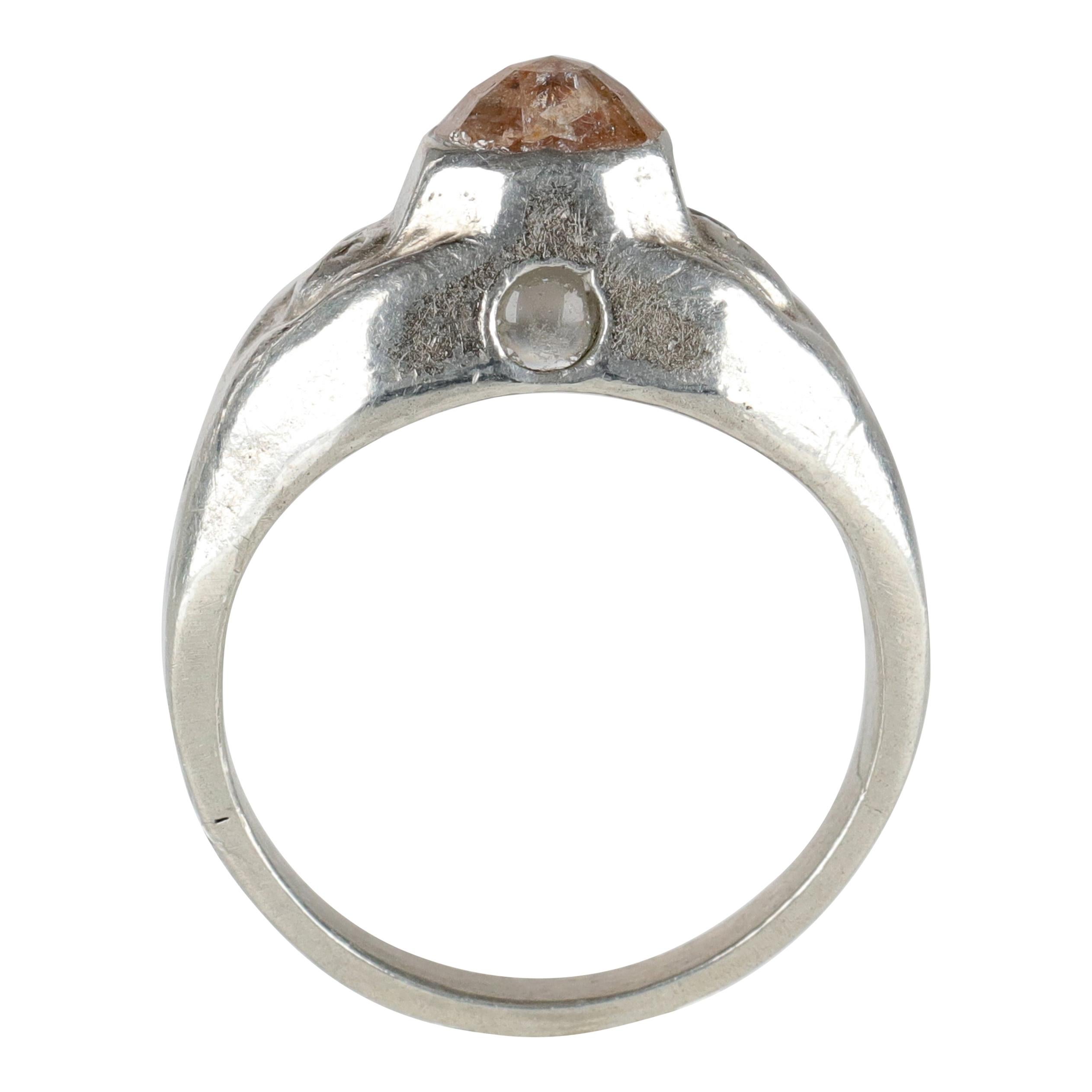 Early William Spratling Silver Ring in Heavy Silver with Bevel Center ...