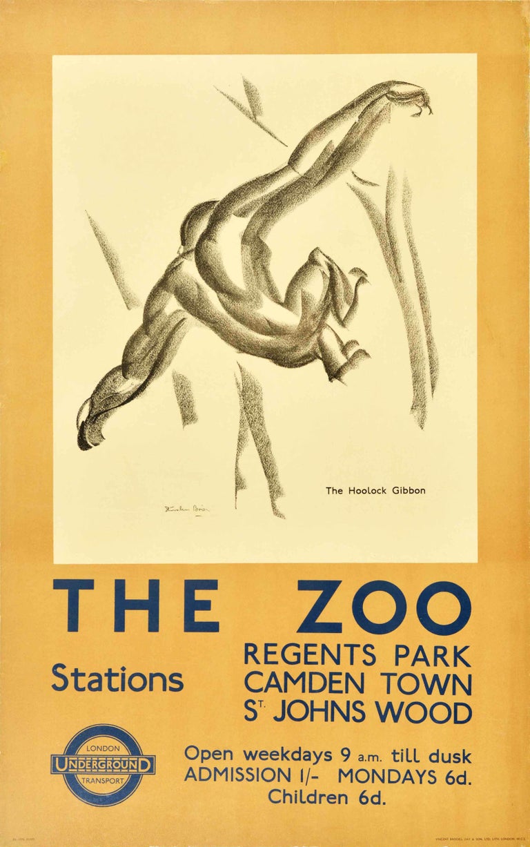 Stanislaus Brien - Original Vintage Travel Poster Zoo London ...