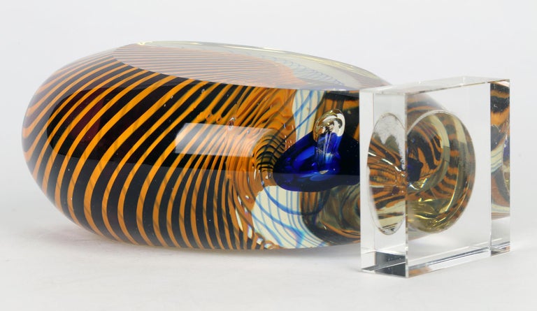 Stanislav Libensky Attributed Swirl Design Art Glass Sculptural Vase at ...