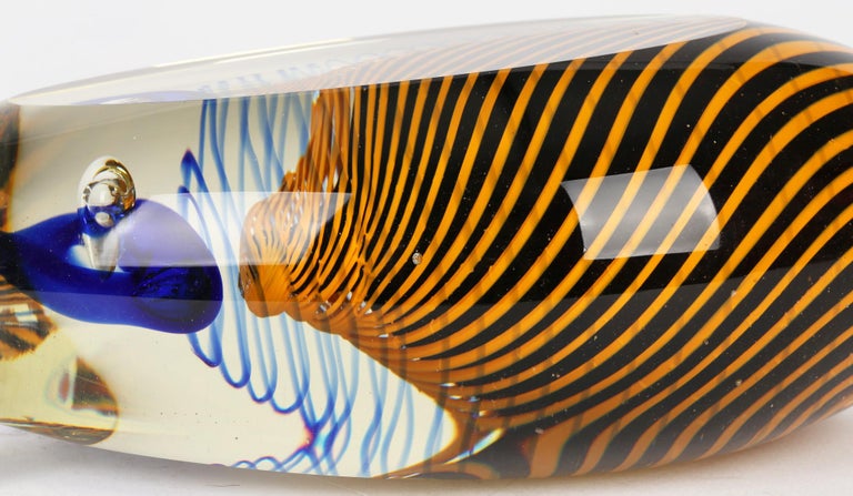 Stanislav Libensky Attributed Swirl Design Art Glass Sculptural Vase at ...