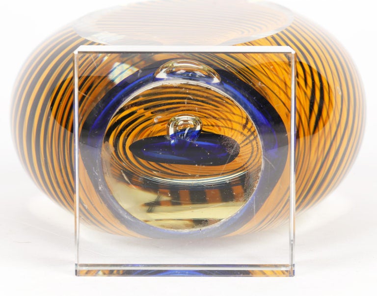 Stanislav Libensky Attributed Swirl Design Art Glass Sculptural Vase at ...