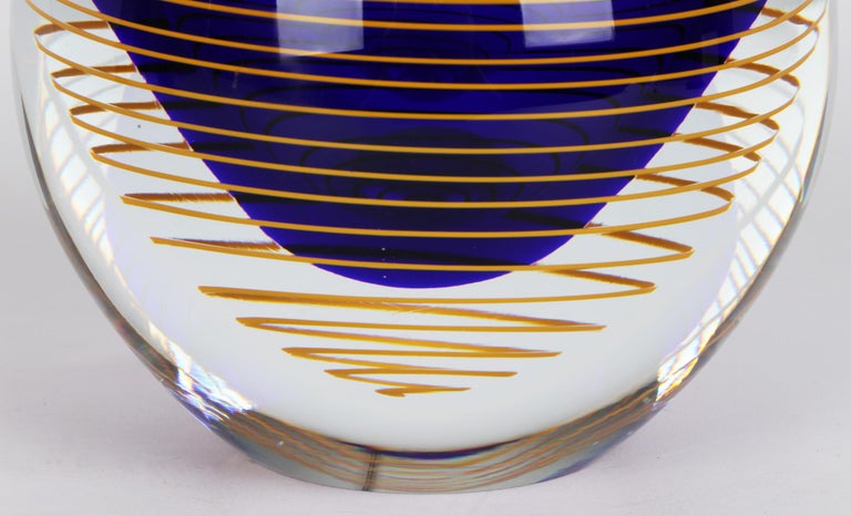 Vase en verre d'art tchèque Stanislav Libensky pour Skrdlovice ...