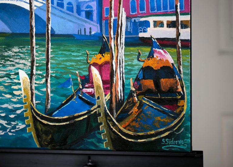 Stanislav Sidorov - View of Venice - Gondolas, Oil Painting For Sale at ...