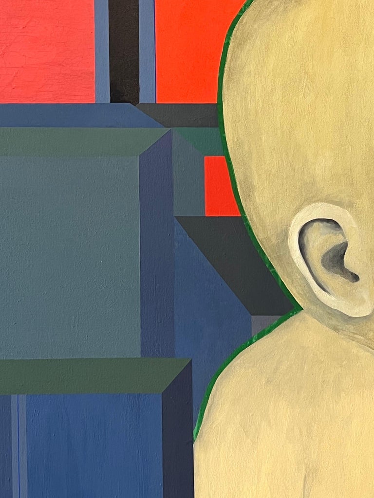 Stanley Dean Edwards Large Oil Painting, Infant in Star Construction ...