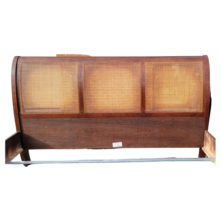 Stanley Furniture King Size Mahogany Bed Frame with Cane Panels ...