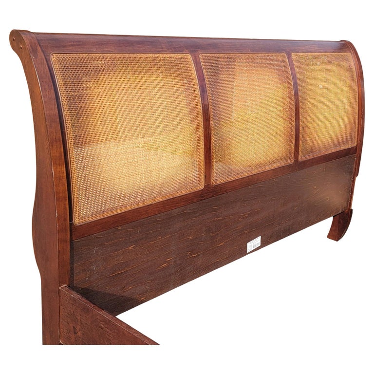 Stanley Furniture King Size Mahogany Bed Frame with Cane Panels ...