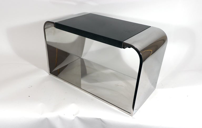 Stanley Jay Friedman for Brueton Steel and Granite "Eclipse" Low Table For Sale at 1stDibs