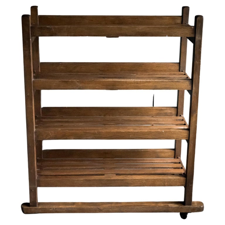 Stanley Oak Factory Shoe Rack For Sale at 1stDibs