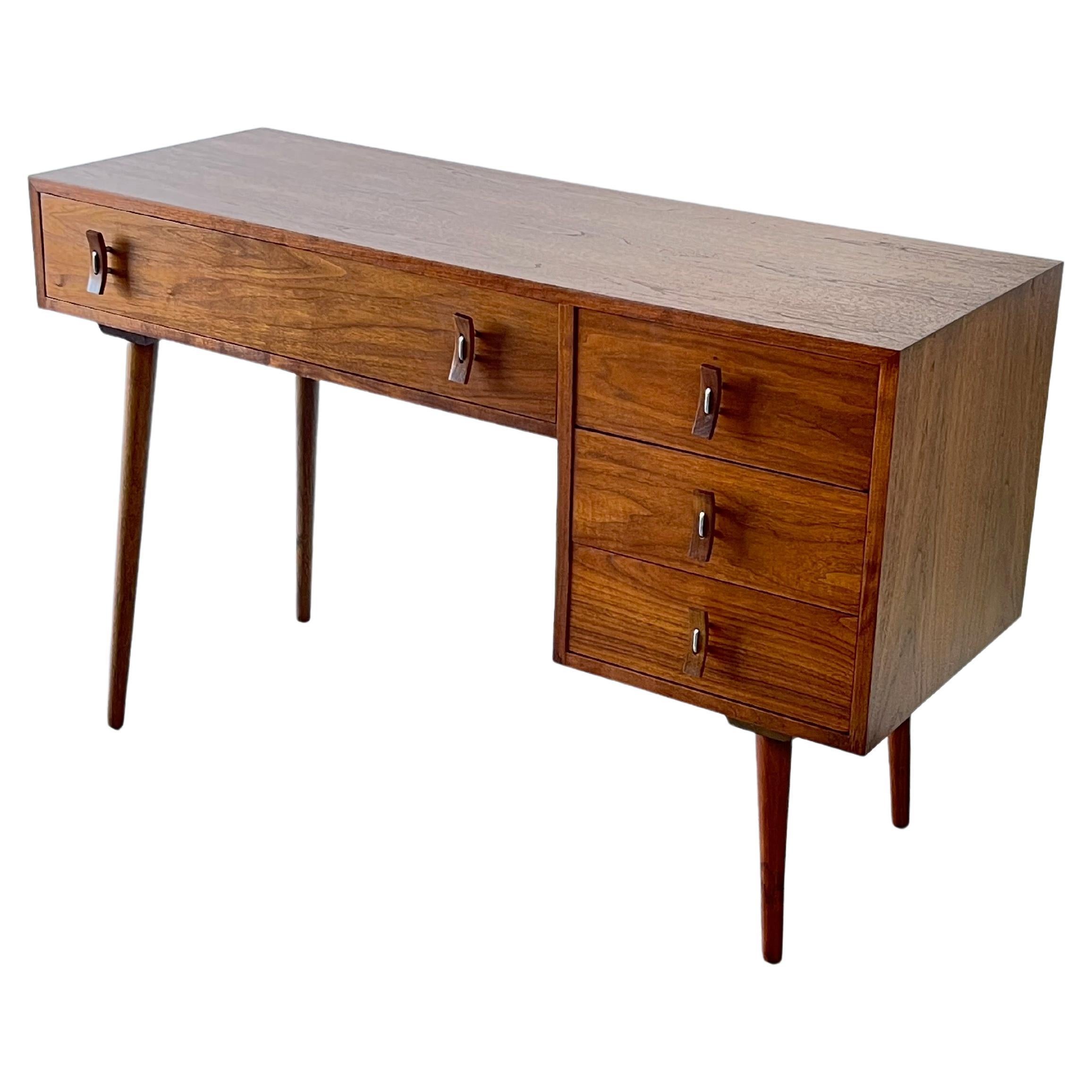 Mid Century Modern Glenn of California Suspended Top Walnut Desk at 1stDibs