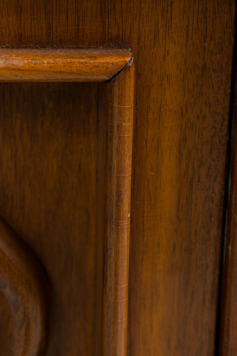 StanleyAmerican Mid-Century Modern Walnut Geometric Carved Front ...