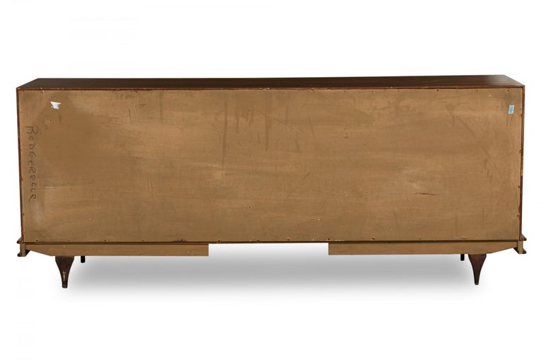 StanleyAmerican Mid-Century Modern Walnut Geometric Carved Front ...