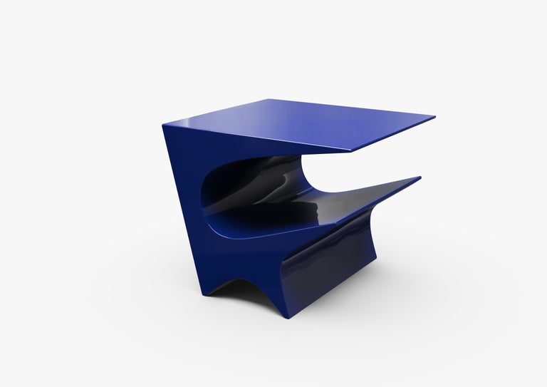 Star Axis Side Table in Blue Aluminum by Neal Aronowitz For Sale at 1stDibs