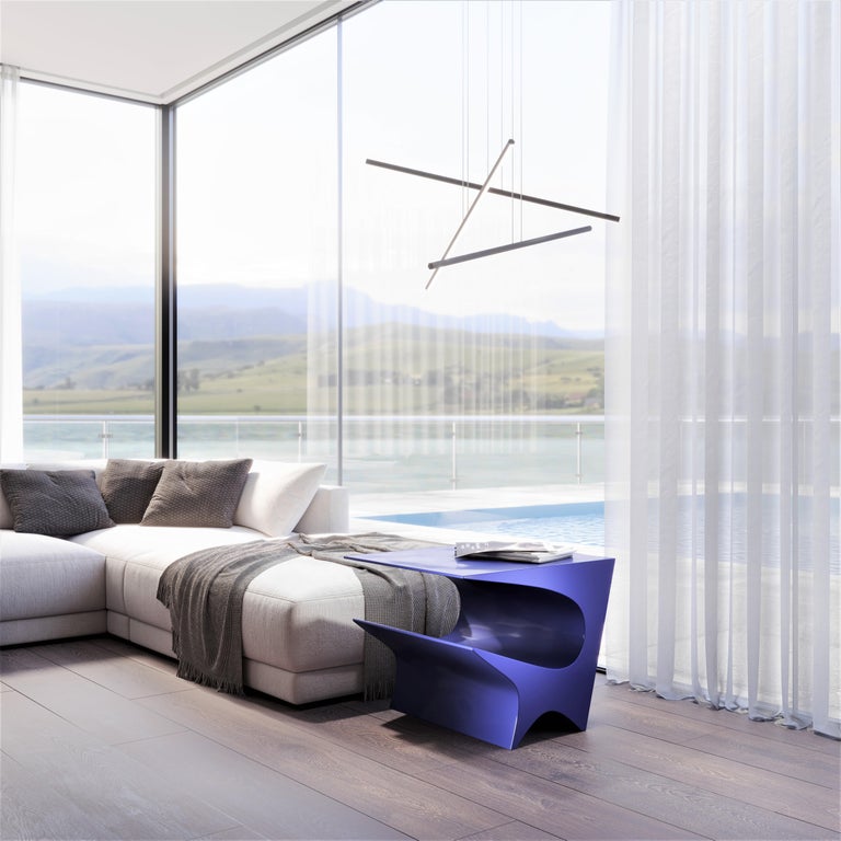 Star Axis Side Table in Blue Aluminum by Neal Aronowitz For Sale at 1stDibs