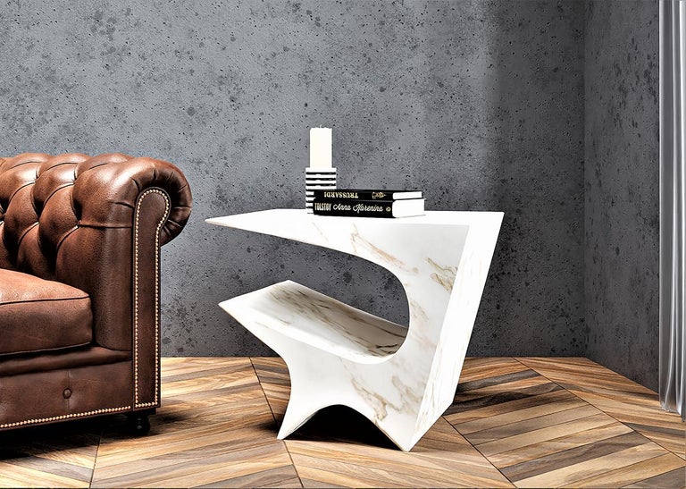Star Axis Side Table in Marble by Neal Aronowitz For Sale at 1stDibs