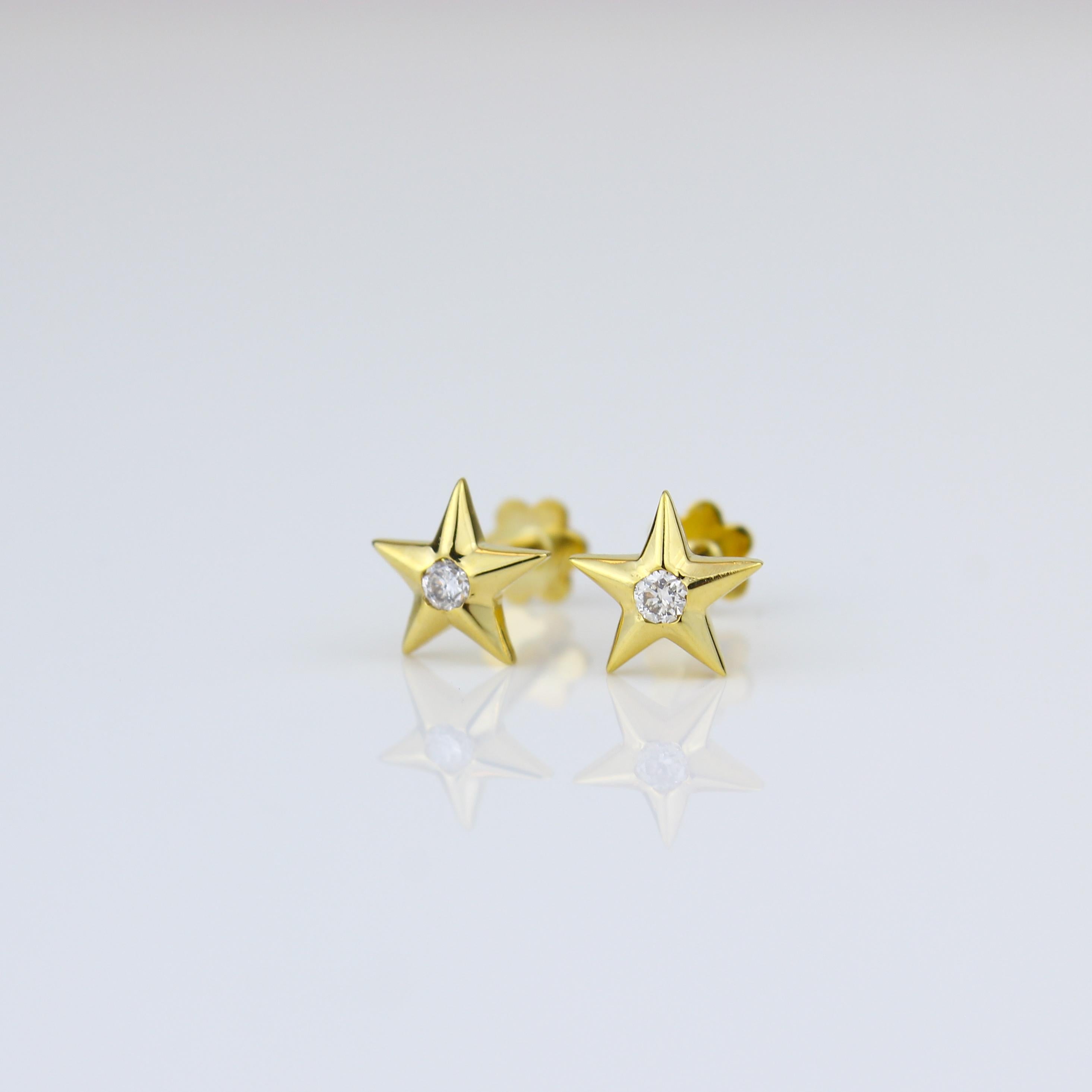 Star Diamond Earrings for Girls (Kids/Toddlers) in 18K Solid Gold For ...