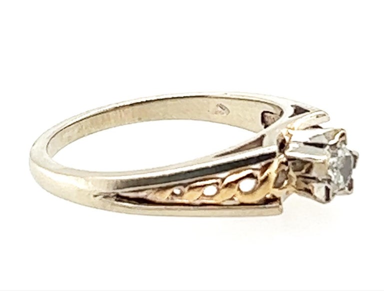 Star Diamond Engagement Ring .33ct Laser Cut Star Handmade 14k White ...