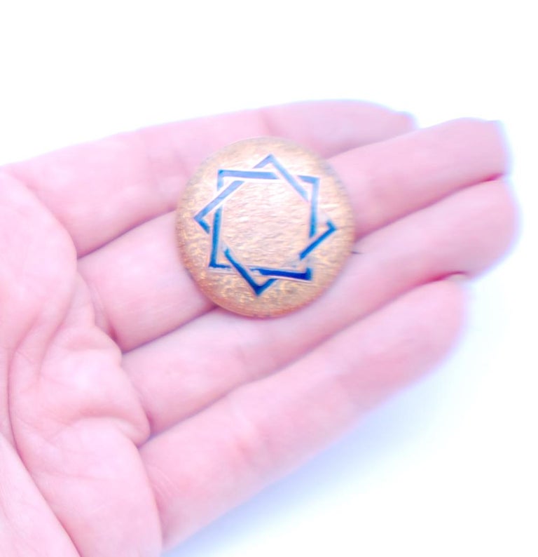 14kt Blue Enamel Star Pin Circa 1850 Yellow Gold European Hallmarks For ...