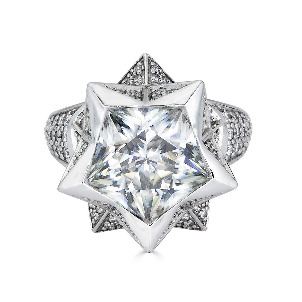 Star Engagement Ring For Sale at 1stDibs | star diamond ring, star ...