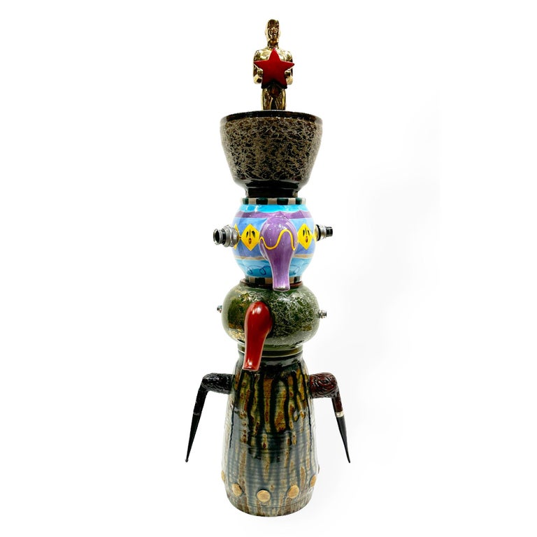 Star Glaze, Ceramic and Found Object Assemblage Sculpture For Sale at ...
